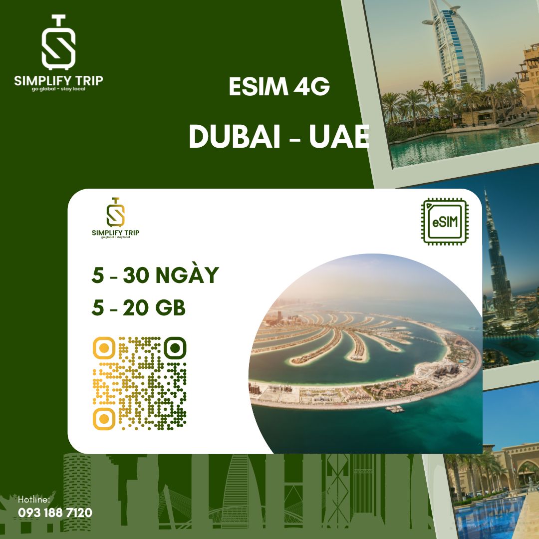 eSIM Dubai - UAE chỉ có data | Simplify Trip