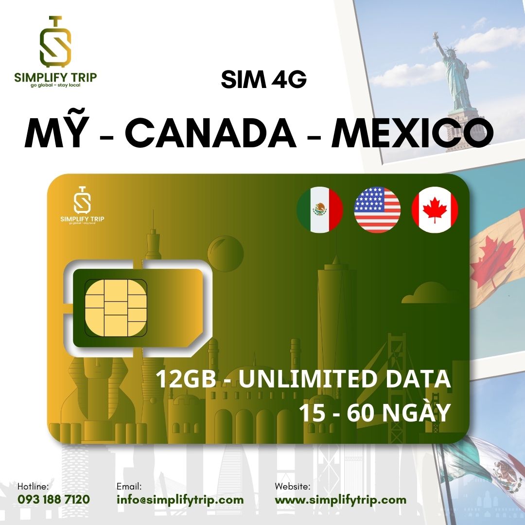 Sim US - Canada - Mexico high speed 4G, data only | Simplify Trip
